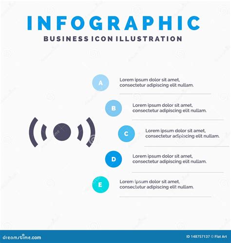 Basic Essential Signal Ui Ux Solid Icon Infographics 5 Steps Presentation Background Stock