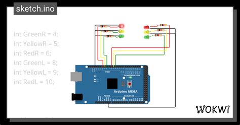 Zwei Ampeln Wokwi ESP STM Arduino Simulator