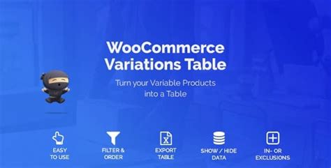 Woocommerce Variations Table Minimadesk