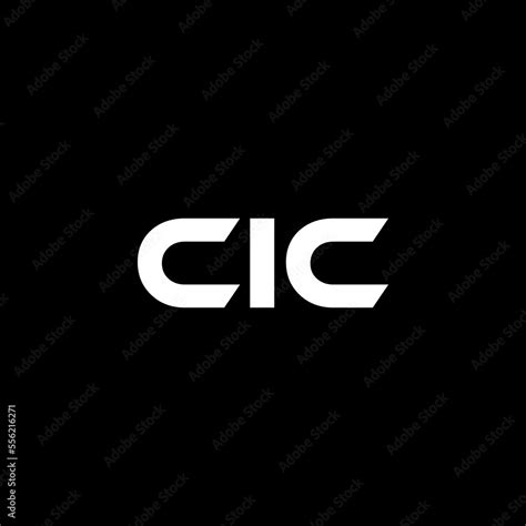 Cic Letter Logo Design With Black Background In Illustrator Vector