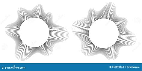 Round Sound Wave Frames Circular Lines Pattern Radial Curvy Shapes
