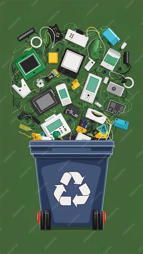 Premium Photo Electronics Waste Bin Concept Garbage Electrical Waste