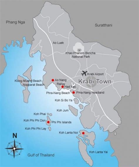 Explore Krabi Ao Nang Beach With This Detailed Map Of Thailand