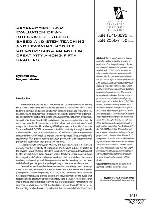 Pdf Development And Evaluation Of An Integrated Project Based And