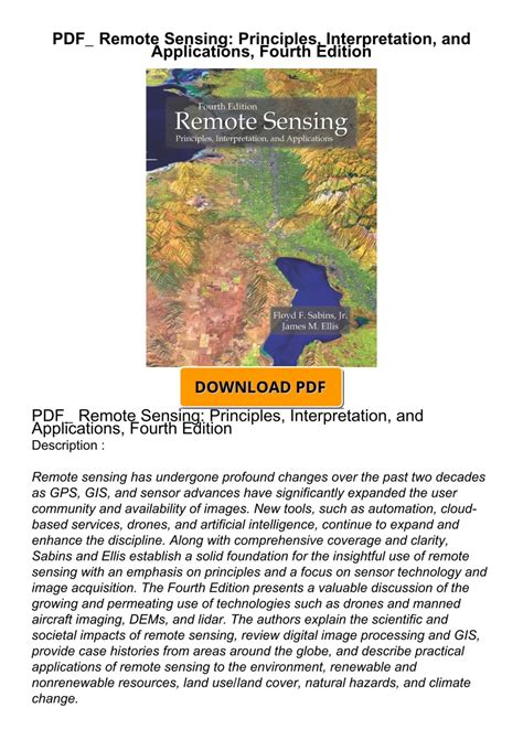 Remote Sensing Principles Interpretation And Applications Fourth Edition