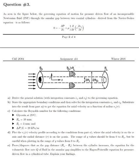 solved as seen in the figure below the governing equation of motion for pressure driven flow