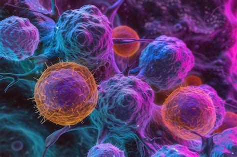 Premium Photo Vibrant Microscopic Cells 3d Illustration