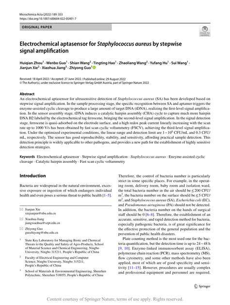 Electrochemical Aptasensor For Staphylococcus Aureus By Stepwise Signal