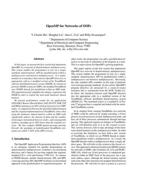 pdf openmp for networks of smps