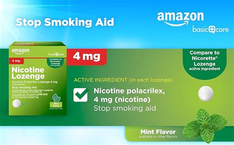 Amazon Basic Care Nicotine Polacrilex Lozenge 4 Mg