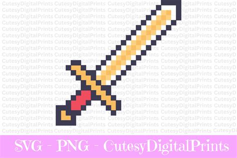 Minecraft Pixel Art Diamond Sword