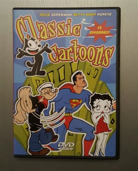 Classic Cartoons Dvd Felix Superman Betty Boop Popeye Retro 12 Episodes
