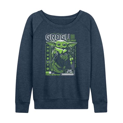 Star Wars The Mandalorian Grogu Digital Wo Mens French Terry Long