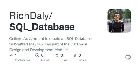 GitHub RichDaly SQL Database College Assignment To Create An SQL Database Submitted May 2023