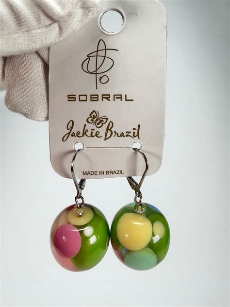 Jackie Brazil Spots Spotted Balls Spring Colour Resin Earrings E14