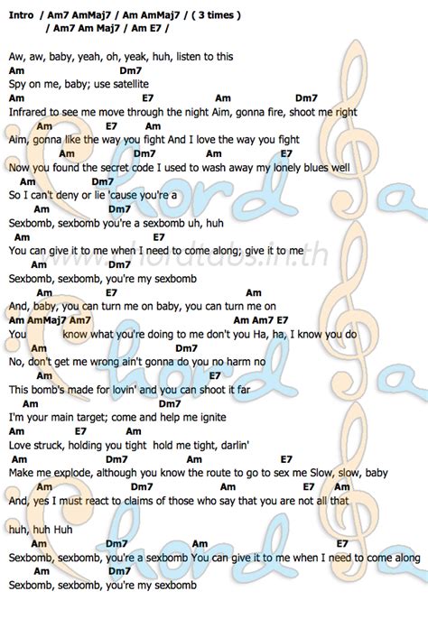 Sex Bombคอร์ด คอร์ด Sex Bomb Tom Jones