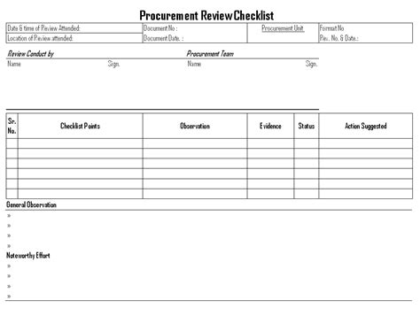 Procurement Review Documentation