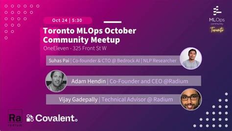 Radium On Linkedin Toronto Mlops October Community Meetup Tue Oct 24