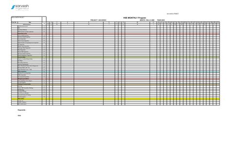 Monthly Hse Plan Pdf Safety Occupational Safety And Health