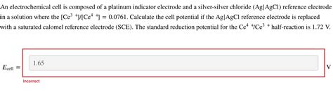 Solved An Electrochemical Cell Is Composed Of A Platinum