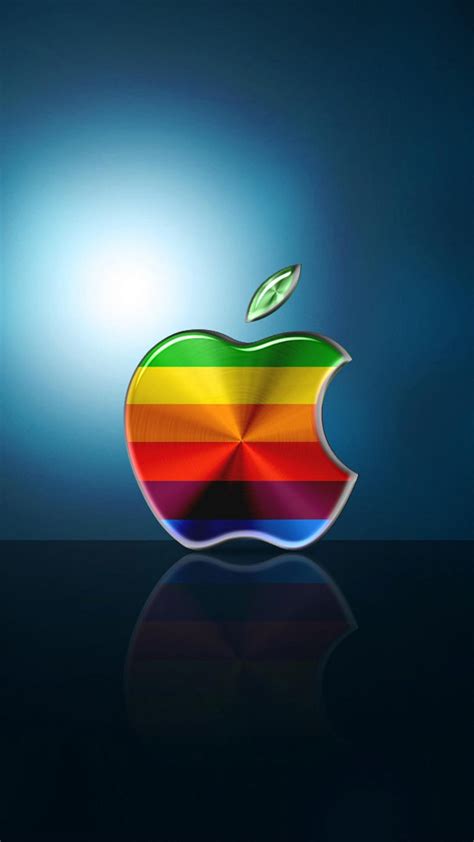 Classic Apple Logo 3d Blue Background — Download Free Iphone Wallpaper