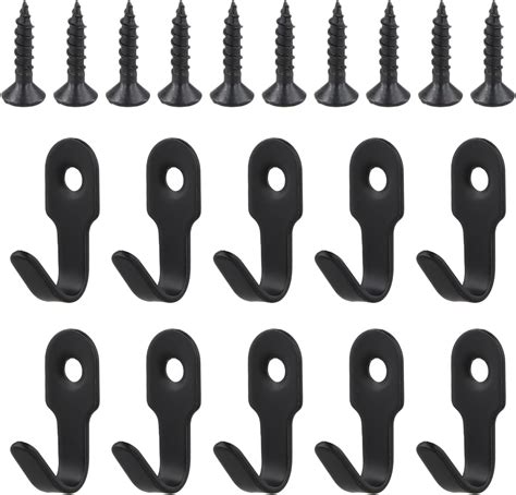 Niceland Pack Of 10 Mini Wall Hooks Coat Hooks Single Hooks Black