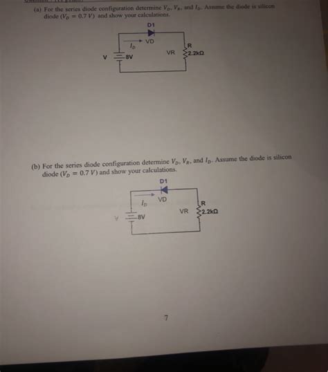 Solved A For The Series Diode Configuration Determine Vp