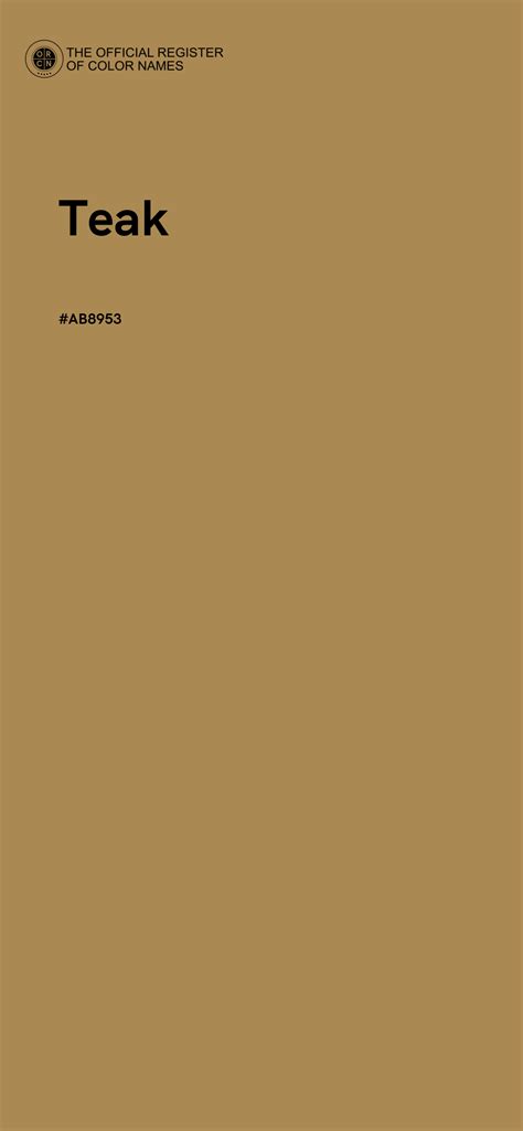 Teak Color Ab8953 The Official Register Of Color Names