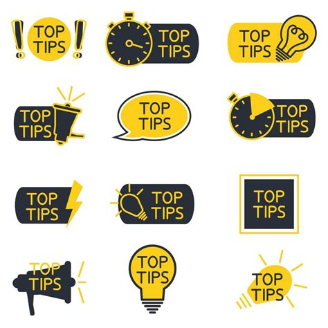 Tips Tricks Helpful Tricks Tooltip Hint For Website Set Of Top Tips