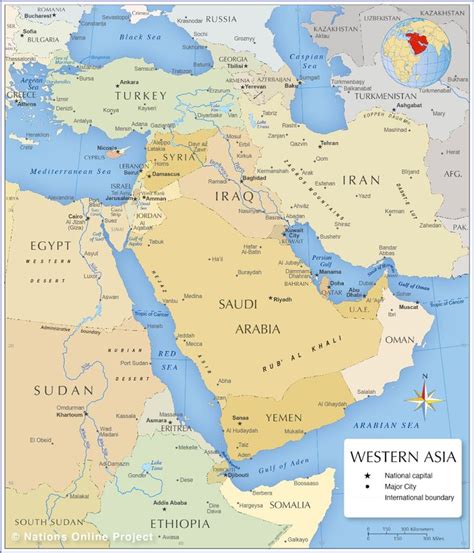Map Of The Middle East And Asia Southwest Asia Map With Countries