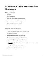 Effective Software Test Case Selection Strategies Find Bugs Course Hero