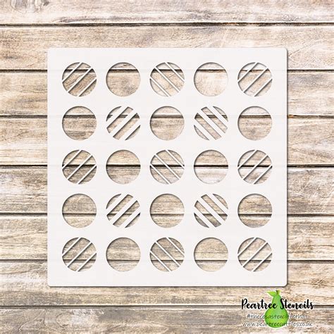 Diagonal Circles Stencil Peartree Cutfiles