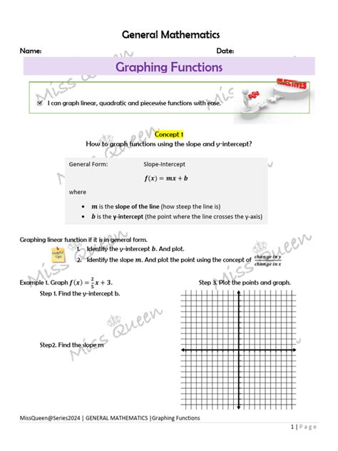 Graphing Functions Q4 Part 1 Pdf Function Mathematics Algebra