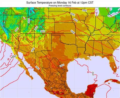 Texas Surface Temperature On Saturday 24 Jan At 6am Cst