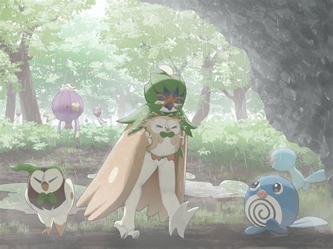 Mokukitusui Dartrix Decidueye Drifblim Drifloon Poliwag Wooper Nintendo Pokemon