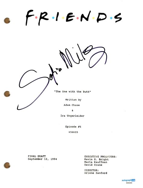 Sofia Milos Friends Signed The One With The Butt Full Script