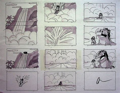 The Lion King 2 Simbas Pride Production Hand Inked Storyboard Page