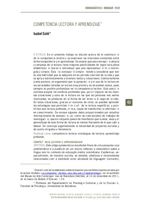 Estrategias De Lectura Isabel Solé Libro Completo Pdf Leer Un Libro