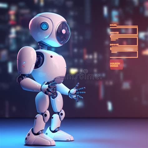 Robot Beside Data Screen Concept Of Chatbot With Ai Ai Generated Stock Illustration