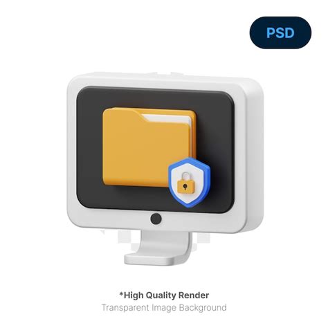 Premium Psd File Protection 3d Icon Premium Psd
