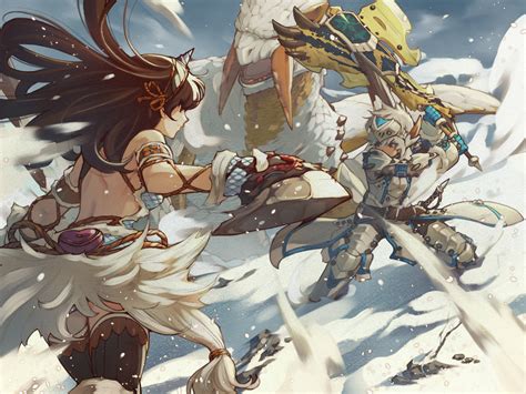 Monster Hunter And Barioth Monster Hunter And More Drawn By Kanrinin Gyfp Danbooru
