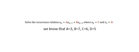 solved solve the recurrence relation an aan 1 ban 2