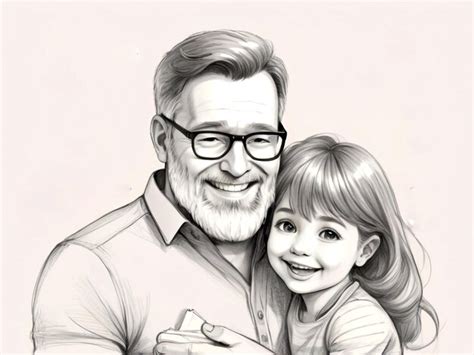 Premium Photo Hand Drawn Happy Fathers Day Sketch Design Image For