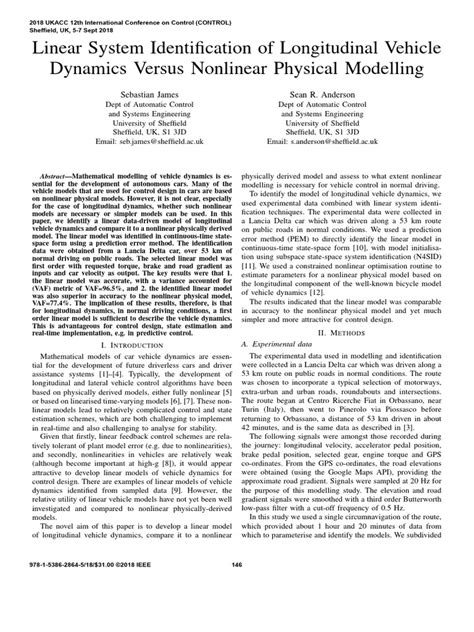 Linear System Identification Of Longitudinal Vehicle Dynamics Versus Nonlinear Physical
