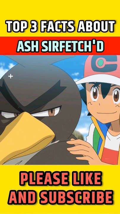 Top 3 Facts About Ash Sirfetchd Sirfetchd Pokemonfacts Shorts Youtube