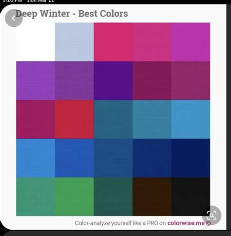 Color Analysis Deep Winter Color Scheme