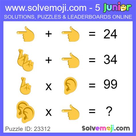 Fun Emoji Math Puzzles And Logic Games Challenge Your Brain In 2024 Emoji Math Maths Puzzles