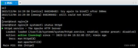 Nginx服务无法启动。报错： Emerg 84828482 Still Could Not Bind Csdn博客