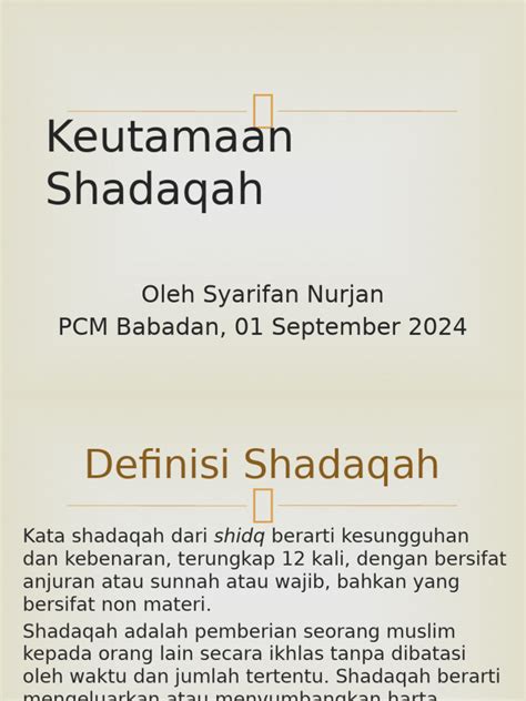 Keutamaan Shadaqah Pdf