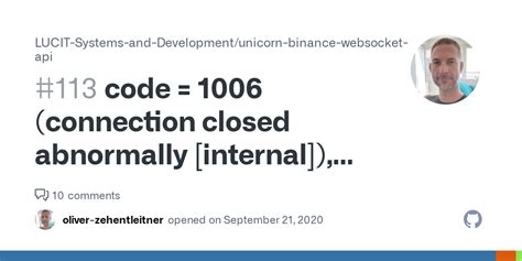 code 1006 connection closed abnormally [internal] no reason